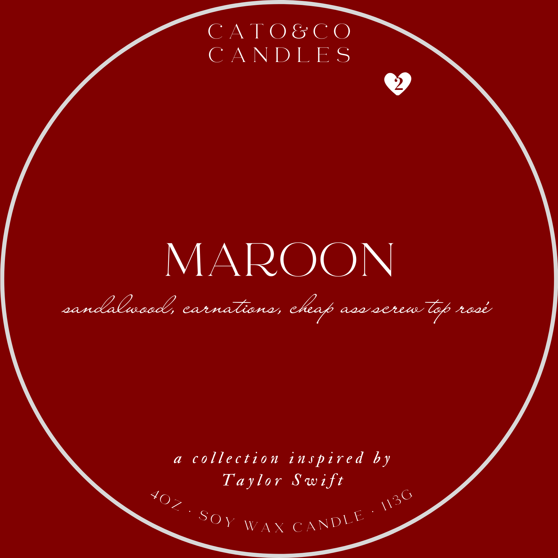 Maroon | A Candle Collection Inspired By Taylor Swift – Cato&Co Candles